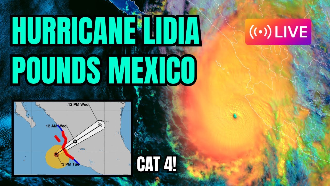 Major Hurricane Lidia making landfall - YouTube