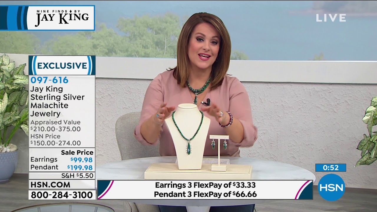 Jay King Sterling Silver Malachite Pendant with Necklace - YouTube