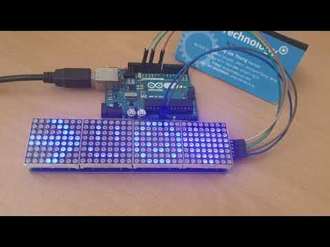 Arduino Uno 로 MAX7219 32X8 Matrix 출력해 보기 - YouTube