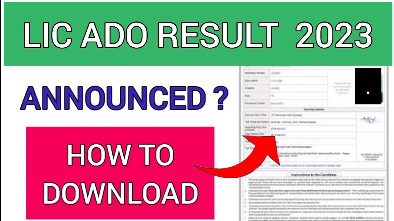 LIC ADO Result 2023 | How To Check LIC ADO Result 2023 - YouTube