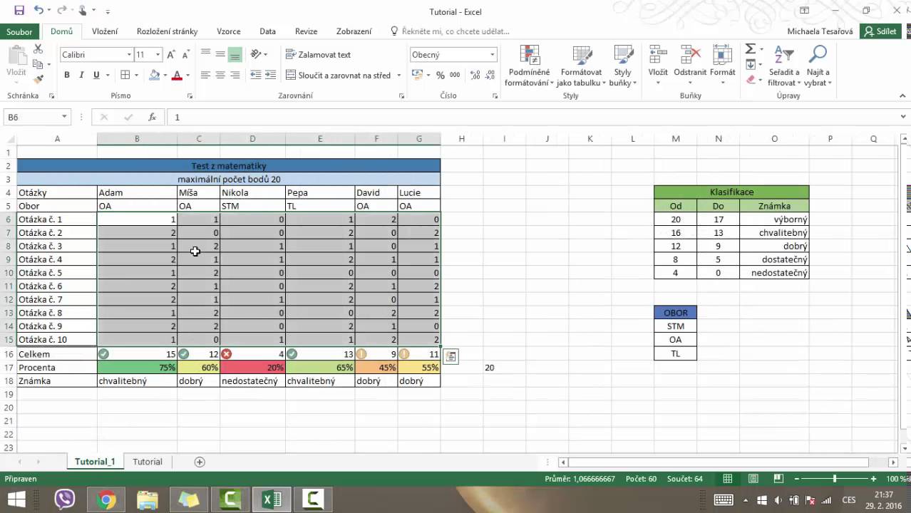 EXCEL Tutorial - KDYŽ, SUMA - YouTube