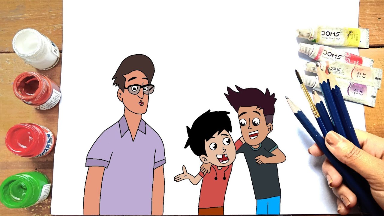 How To Draw Chikoo Aur Bunty with ||Dendendoxy|| - YouTube