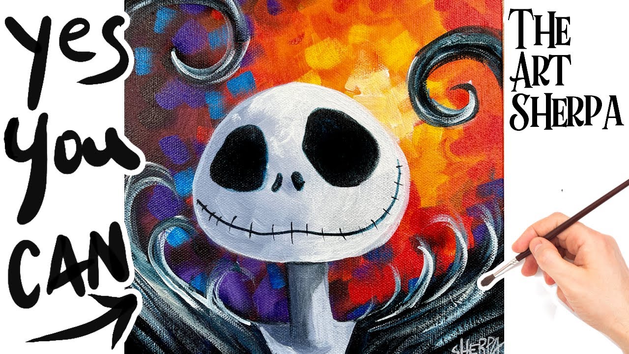 Fan Art Jack Skellington 🌟🎨 How to paint acrylics for beginners ...