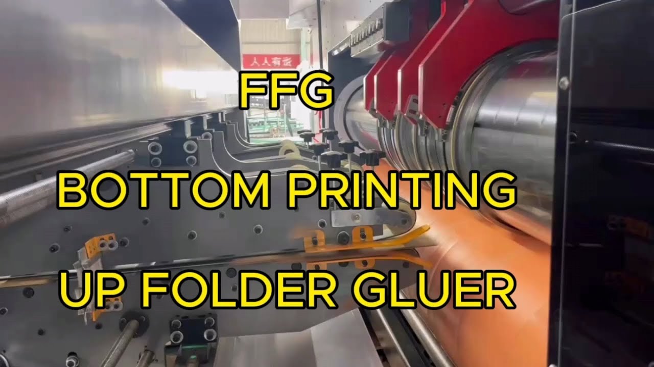FFG Inline corrugated cardboard bottom printing up folder gluer machine ...
