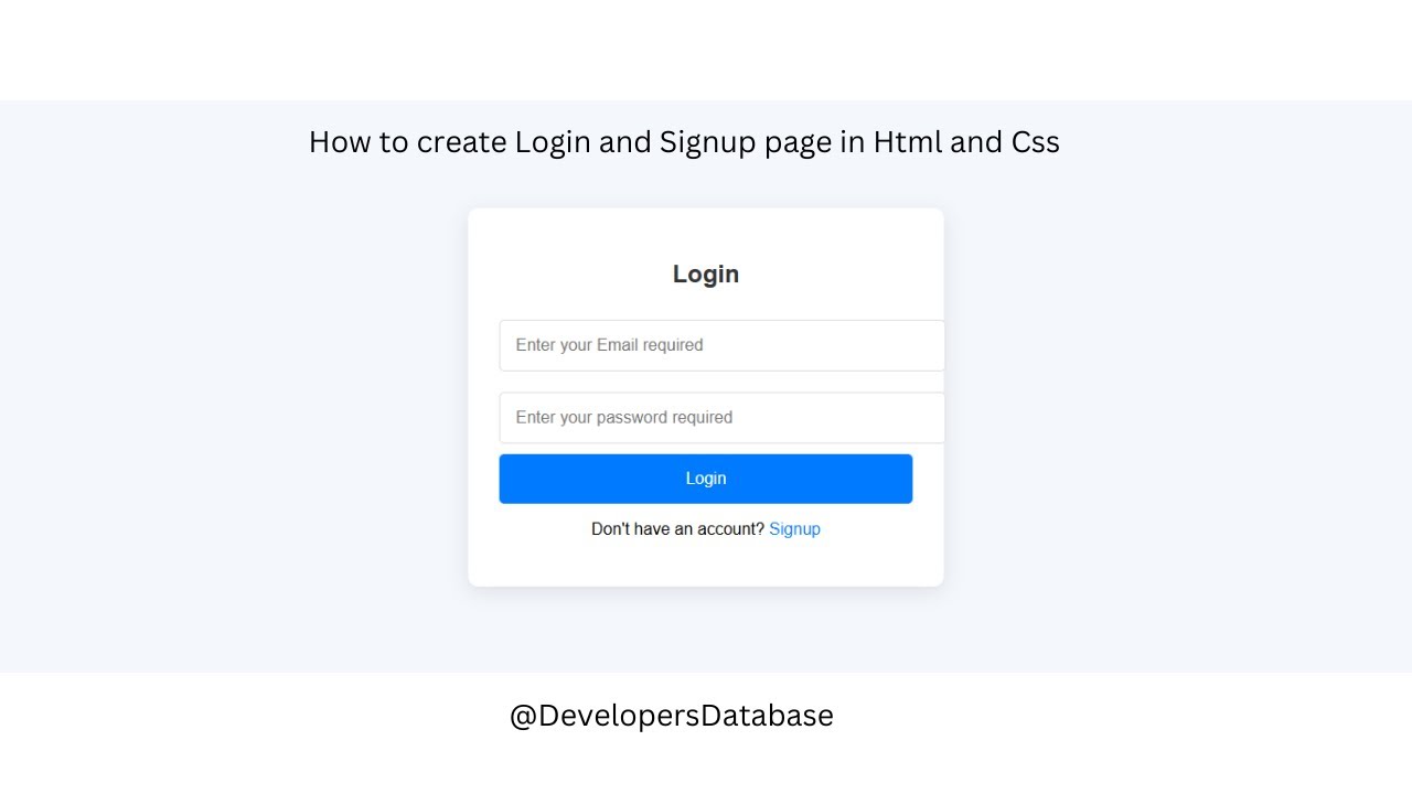 How to create Login and Signup Page using Html and Css - YouTube