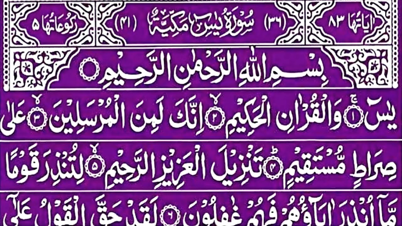 Surah Yaseen Shareef || Yasin Full ) Beautiful Voice Yasin And Quran ...