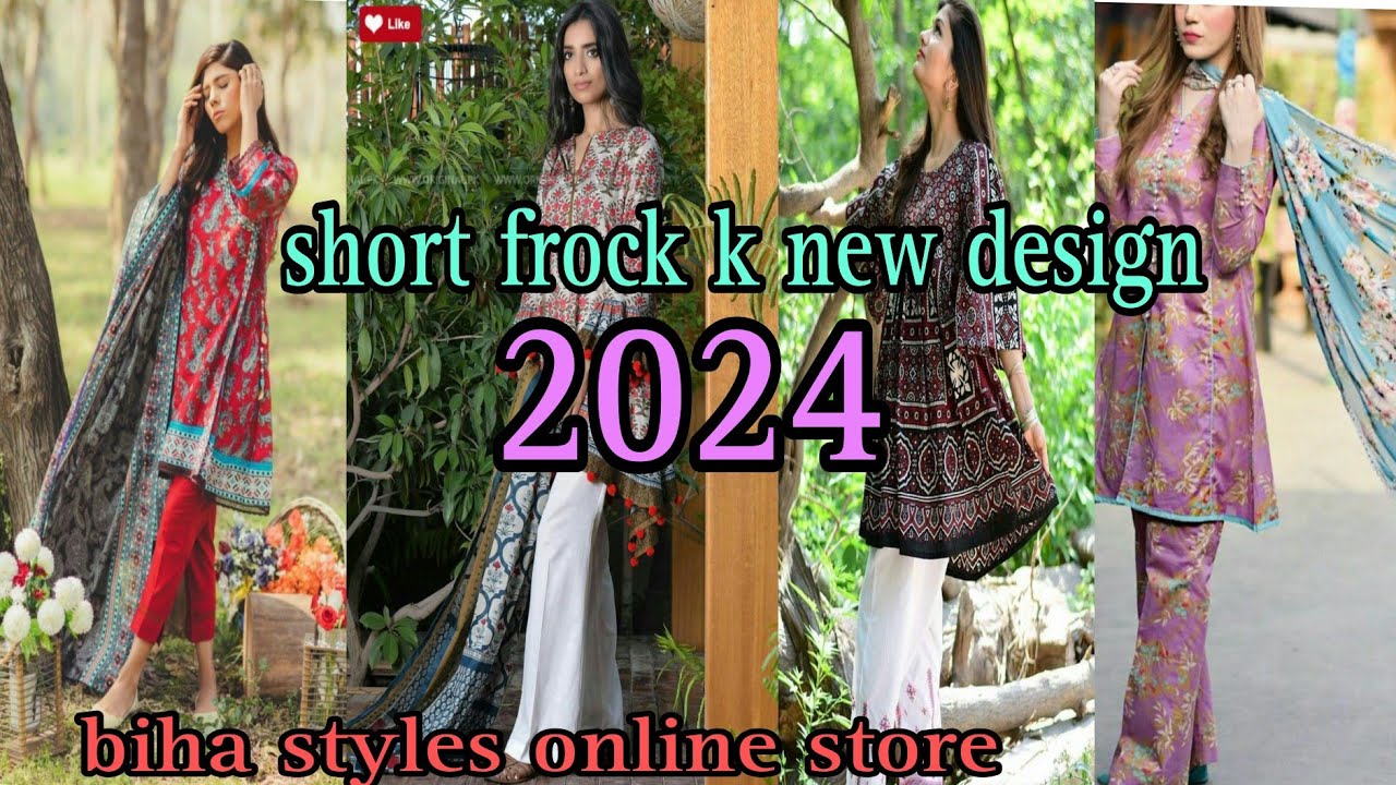 short frock design 2024//latest short frock design//biha styles - YouTube