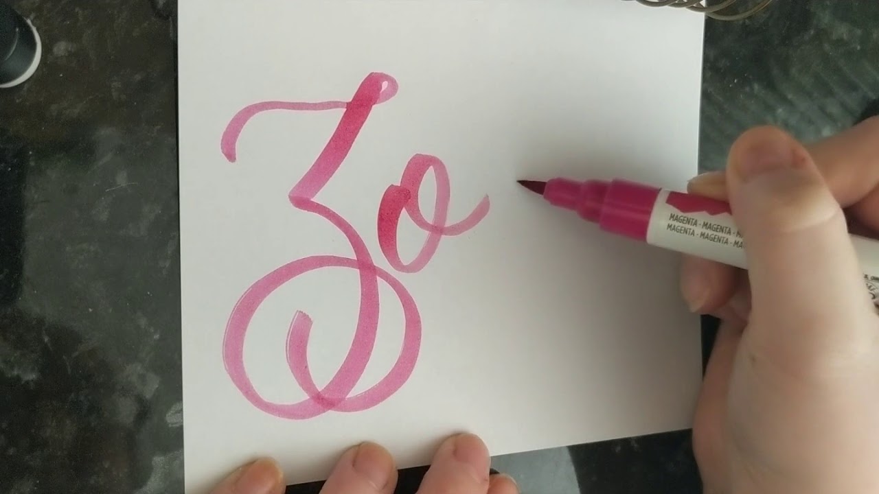 Zosia - modern calligraphy name - YouTube