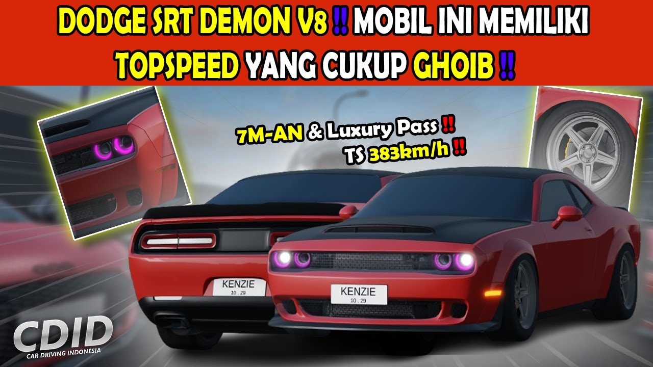 DODGE SRT DEMON V8!! MOBIL INI KENCANG NYA SOPAN & PEFORMANYA MANTAP ...