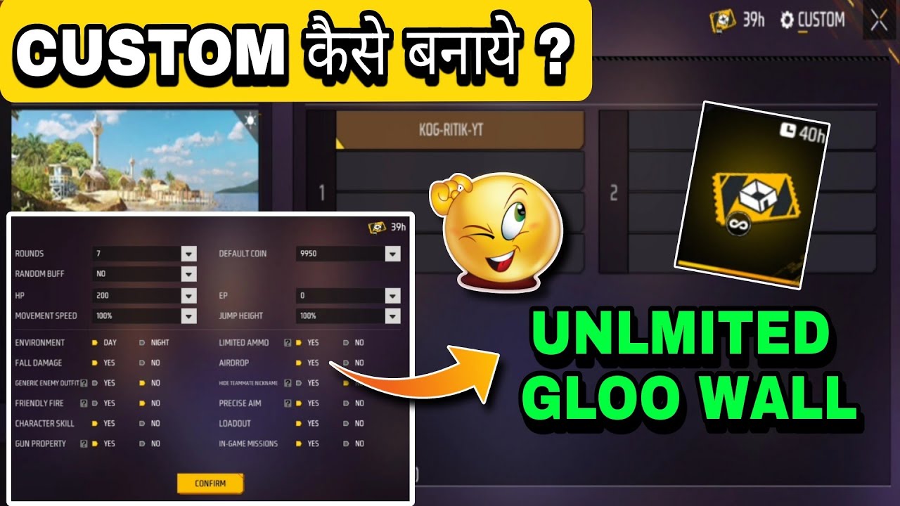 Free Custom Room Card | Unlimited Gloo Wall Custom Kaise Banaen | How ...