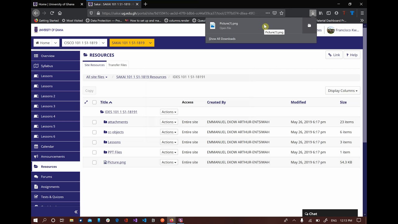 DEMO 002 Download Course Materials from Sakai LMS - YouTube