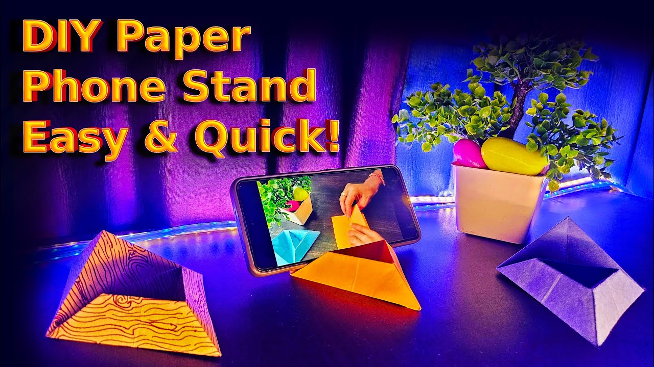 DIY Paper Phone Stand - Easy & Quick! - YouTube