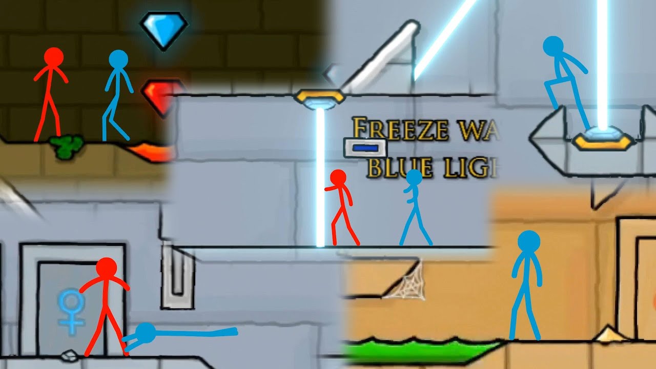 Watergirl and Fireboy, Stickman Animation - Forest Ice Light Temple 43 ...