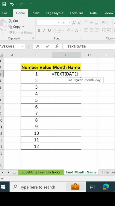 To Convert Month Numbers into Month Names in Excel #shorts #excel # ...