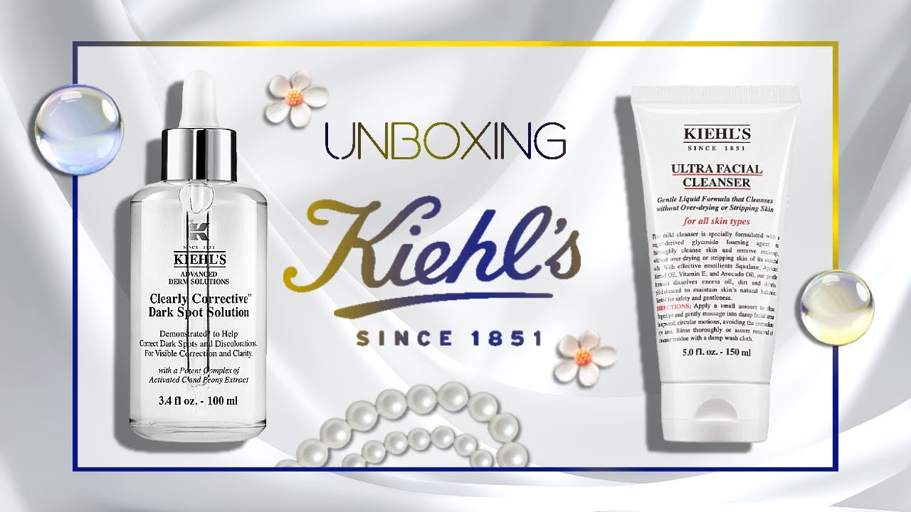 UNBOXING KIEHL'S CLEARLY CORRECTIVE DARK SPOT SOLUTION AND ULTRA FACIAL ...
