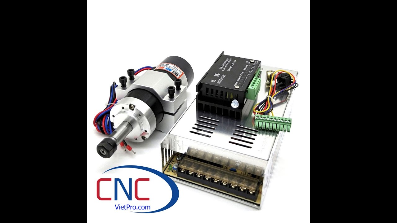 bộ spindle 500w dùng phay và đục - YouTube