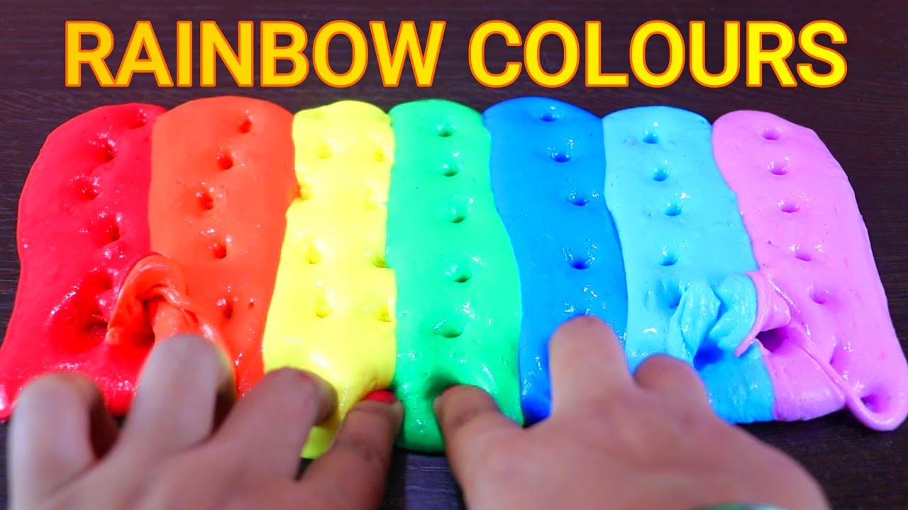 RAINBOW COLOURS | JELLY SLIME MIXING | SATISFYING SLIME VIDEO🙂🙂 - YouTube