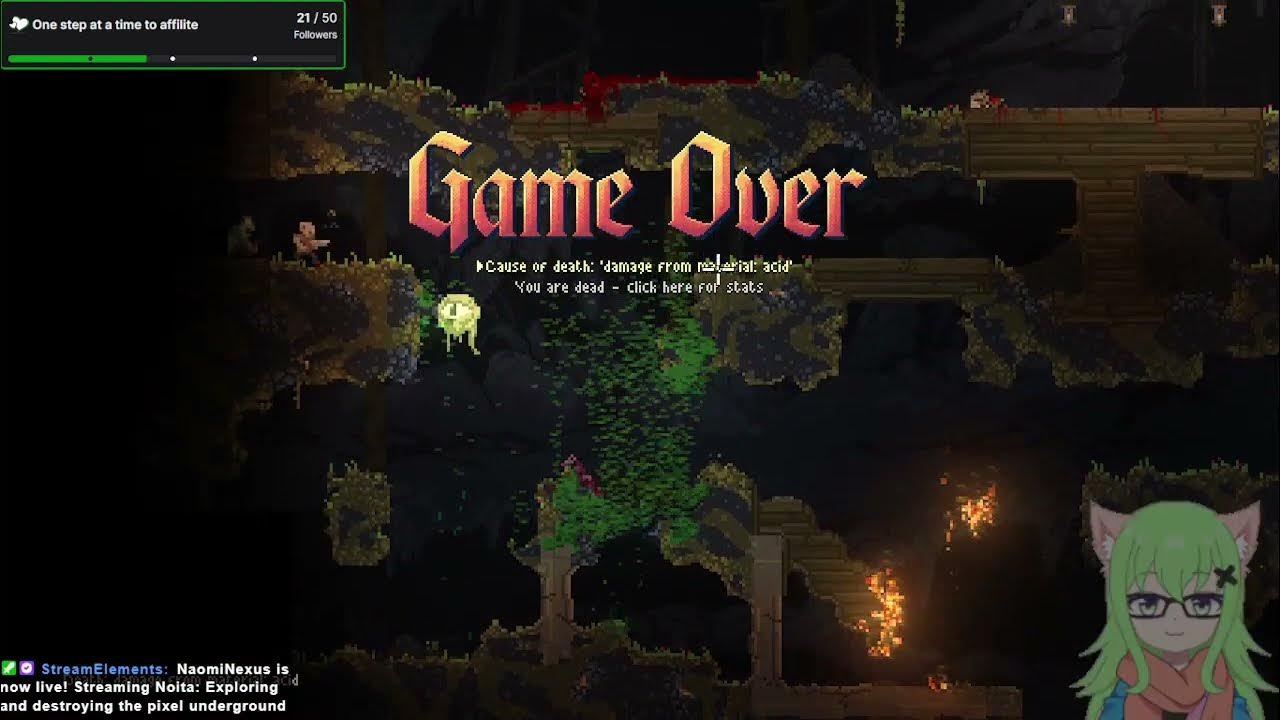 (VOD) Exploring and destroying the pixel underground | Noita stream - YouTube