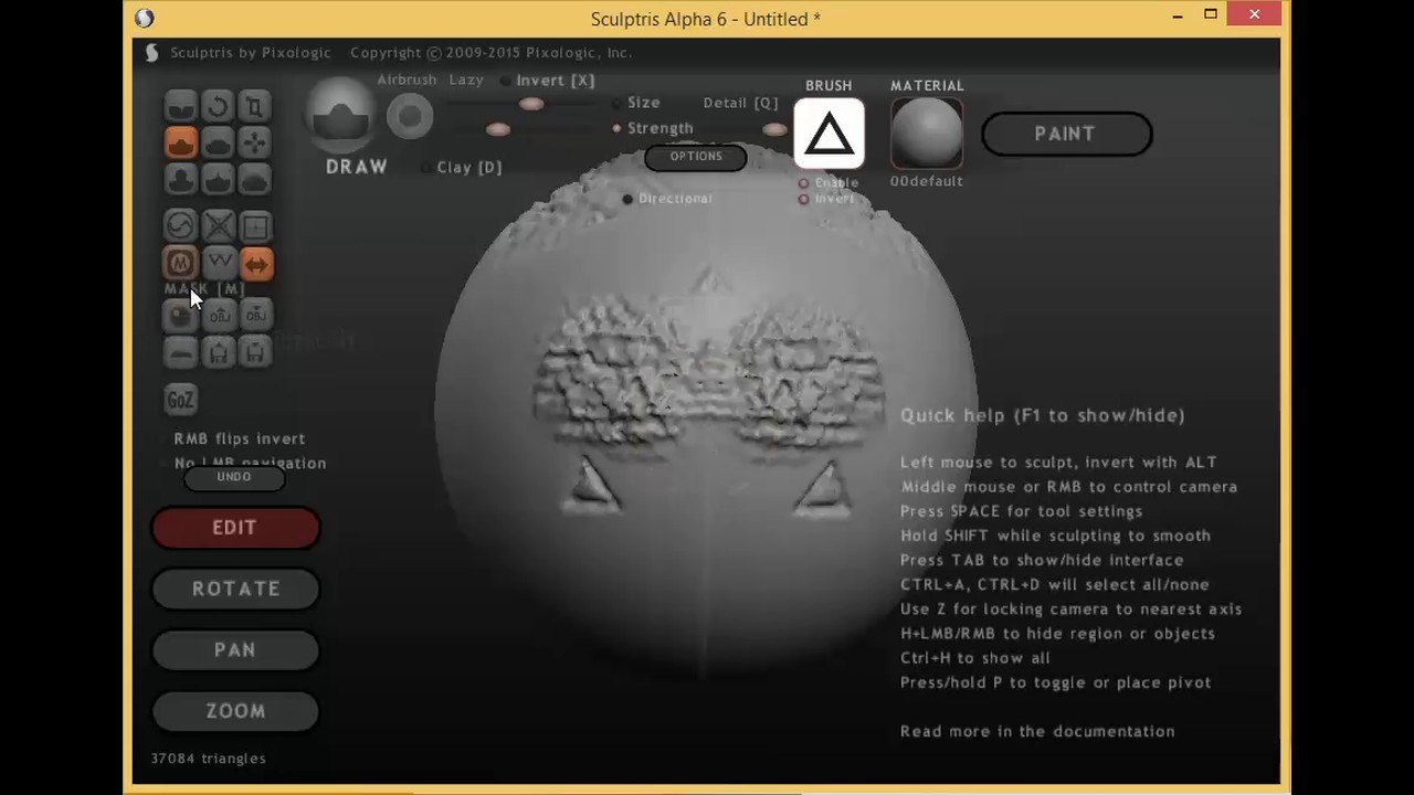 Sculptris 6 Draw Tool - YouTube