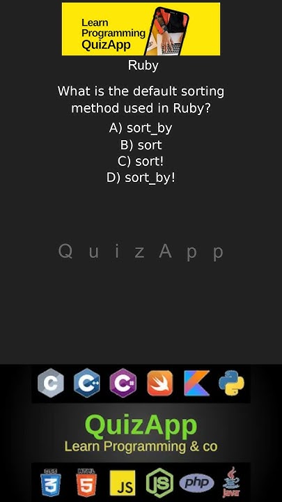 Ruby What is the default sorting method used in Ruby - YouTube