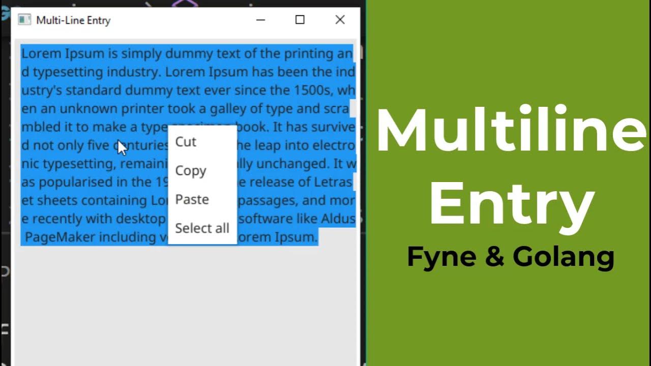Multiline Entry Widget - Fyne Golang GUI tutorial 38 - YouTube