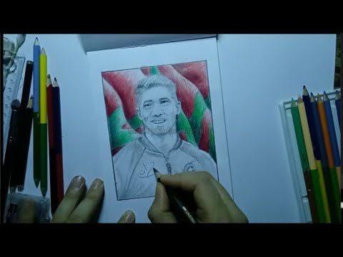 drawing Achraf Hakimi caf 2022 #draw #Achraf_Hakimi .. رسم أشرف حكيمي # ...