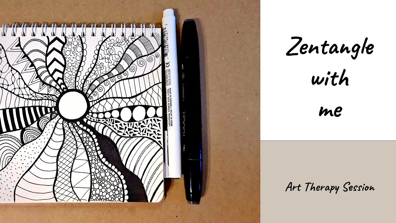 Take a moment to unwind and relax with a Zentangle drawing - YouTube