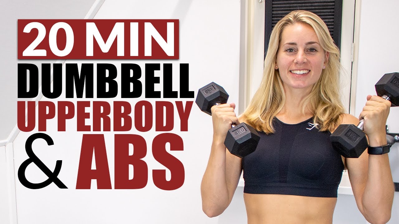 20 min DUMBBELL Workout 💪 [Upper body and Abs] - YouTube