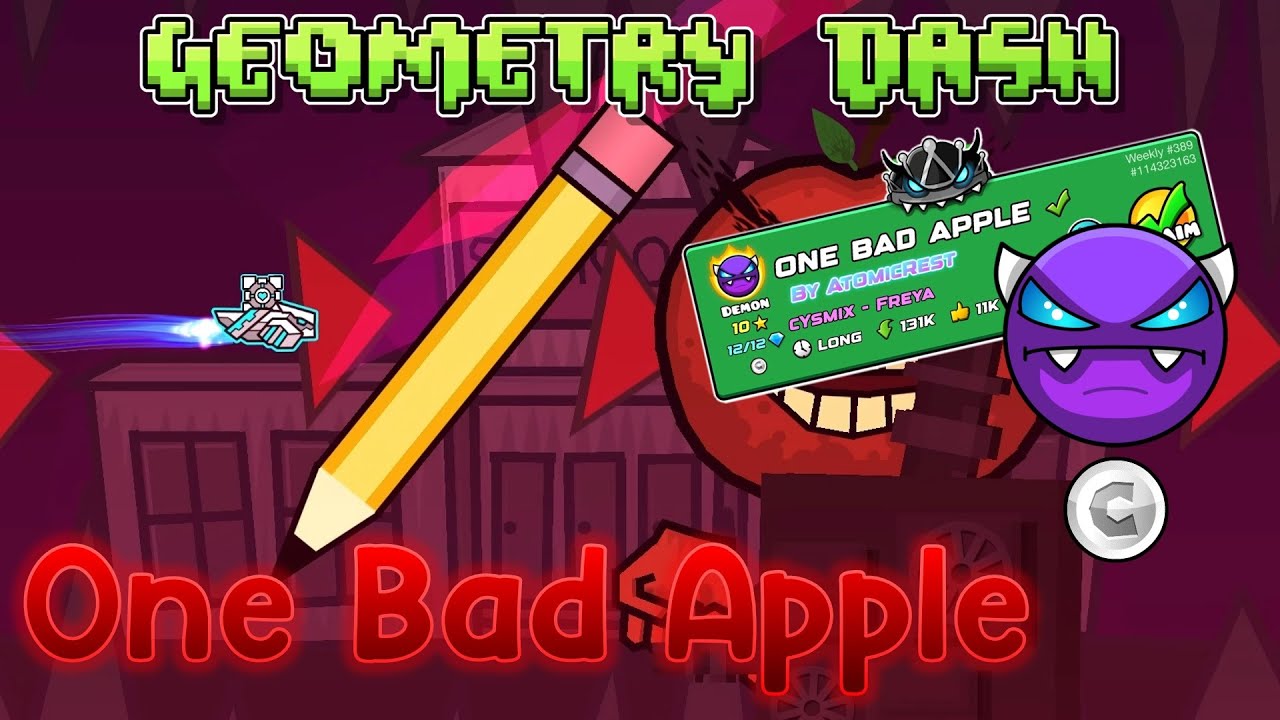 [Geometry Dash] One Bad Apple (Weekly Demon, 1 Coin) - YouTube
