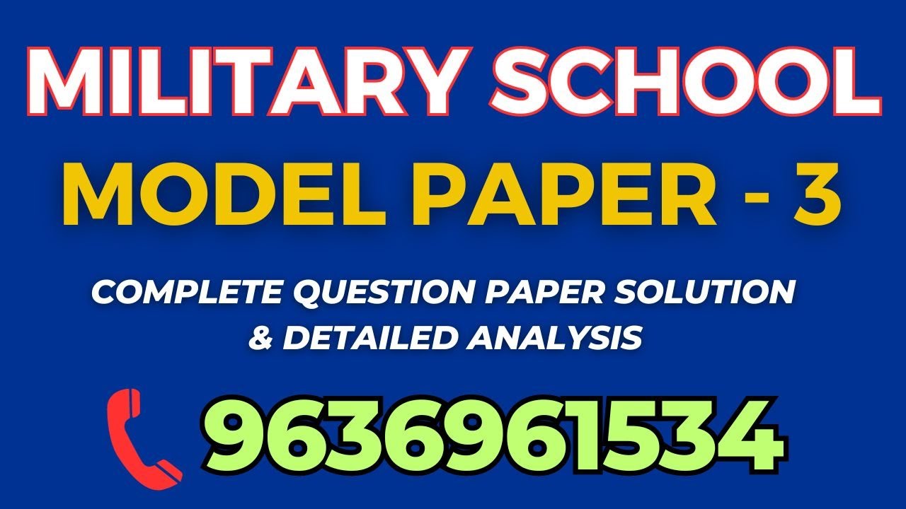 Military School Model Paper | RMS CET 2023 Sample Paper | Military ...