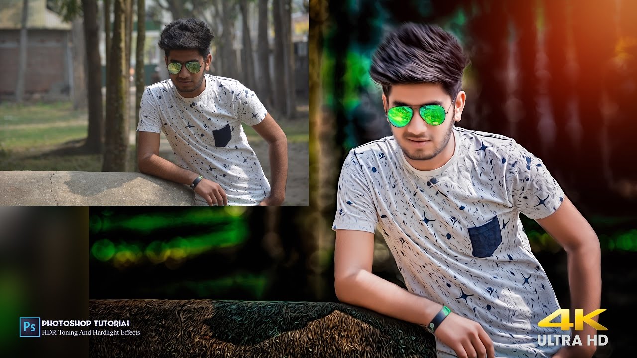 Photoshop Tutorial 4k | HDR toning And Hardlight Effects - YouTube