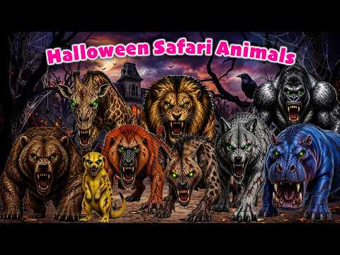 Halloween Safari Animals Song 🦊 Animals for Toddlers 🐘 LittleKidsTV 