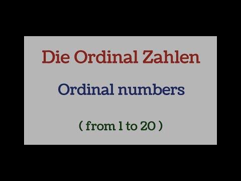 German - Ordinal numbers 1-20 - YouTube