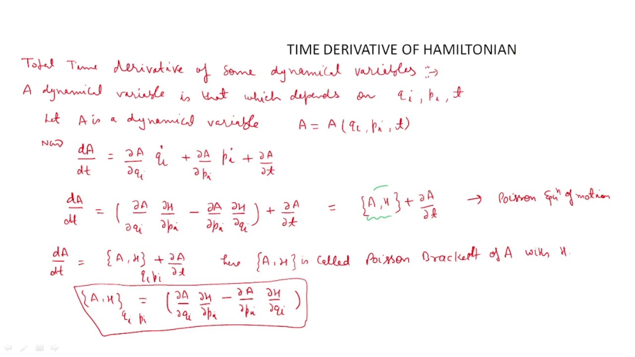 Hamiltonian and Poisson Brackett - YouTube