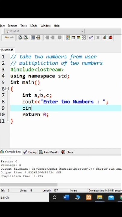 #14 C++ Program for Multiplication of Two Numbers | C++ Tutorial | C++ ...