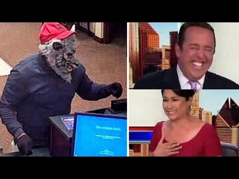 News Anchors Can't Stop Laughing At Wolf Masked Robber! - YouTube