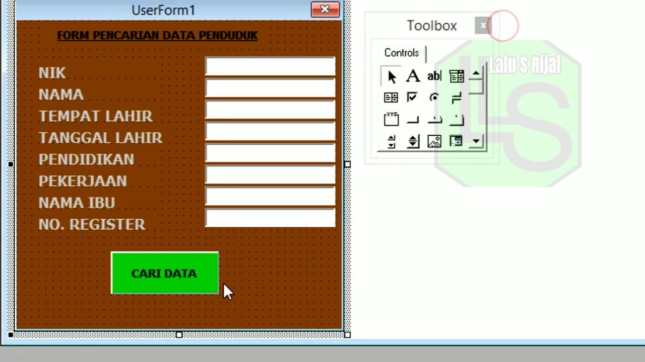 Cara Membuat Form Pencarian Data Penduduk Di Ms Exel Youtube