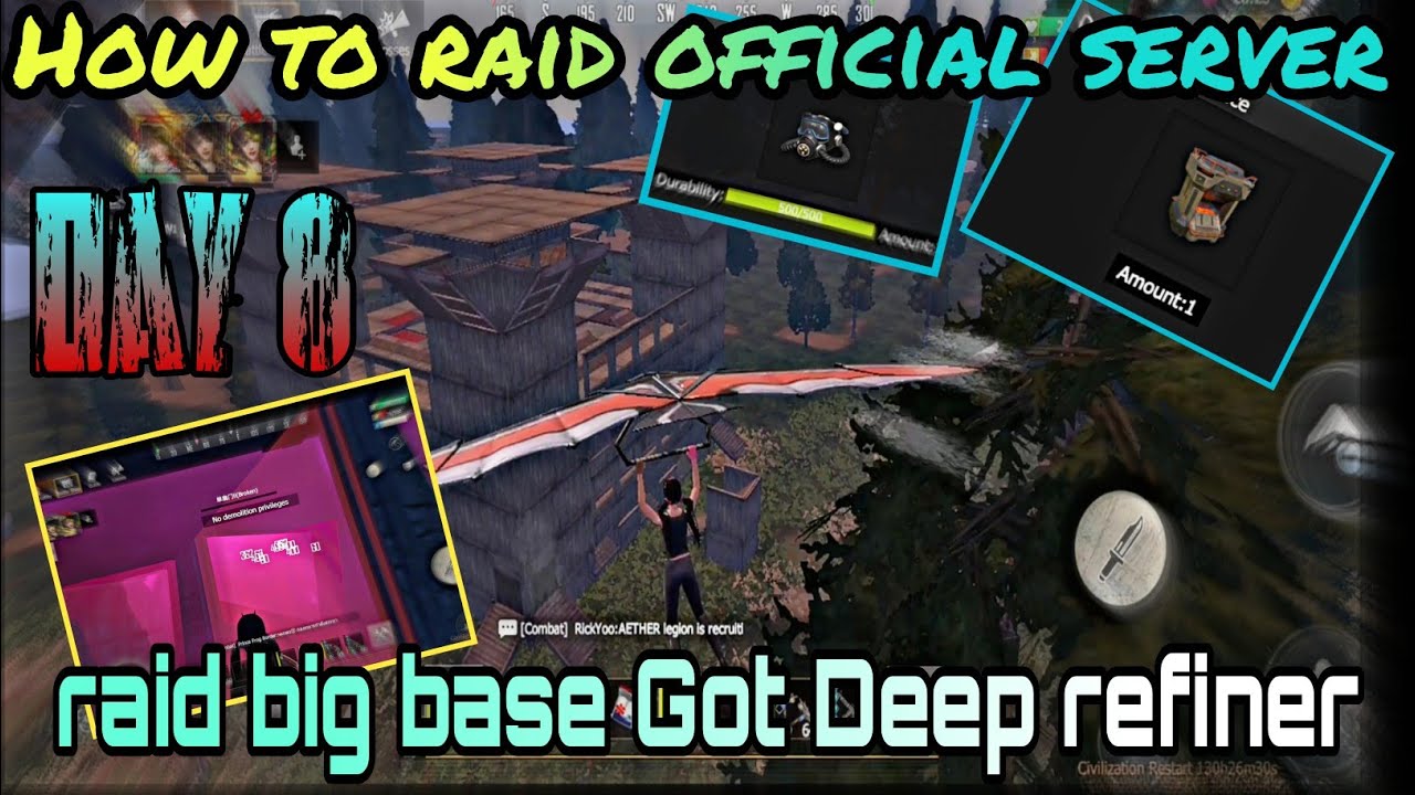 🔥FINELY GOTED🤑 DEEP REFINER ⚡TO BASE RAIDING 🔥HOW TO RAID BASE FOR⚡ OFFICIAL SERVER😍 [DAY 8 ...