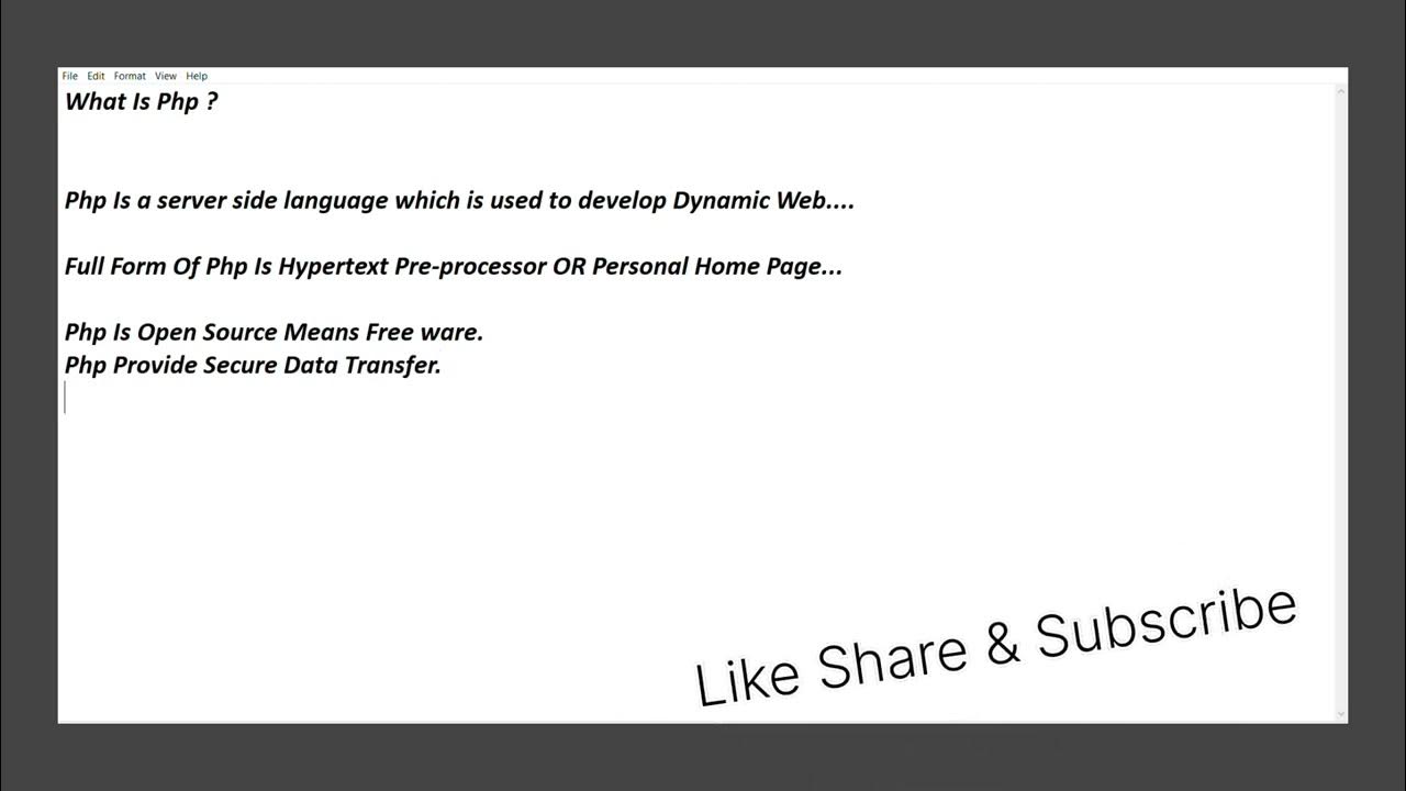 Php Tutorial 1 #learn #learning #youtube #php - YouTube