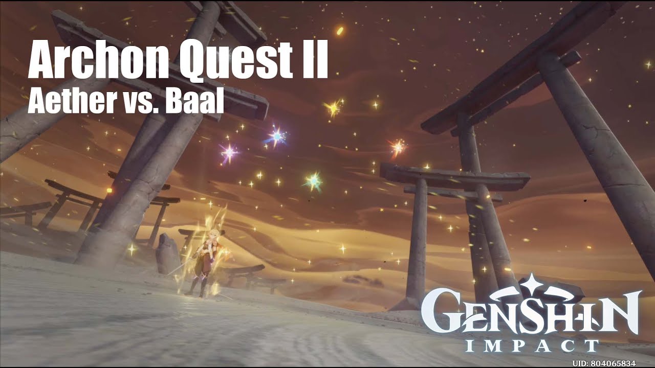 AETHER VS. RAIDEN SHOGUN | Archon Quest II (Japanese dub) Genshin ...