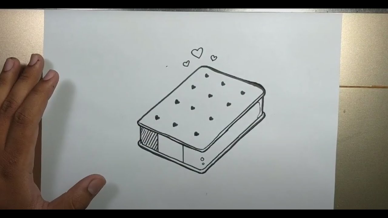 How to draw ICE CREAM SANDWICH step by step - YouTube