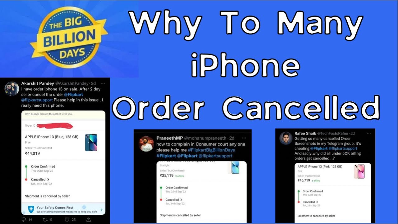 Why To Many iPhone Order cancelled on Flipkart Big Billion Days Sale 2022 - YouTube