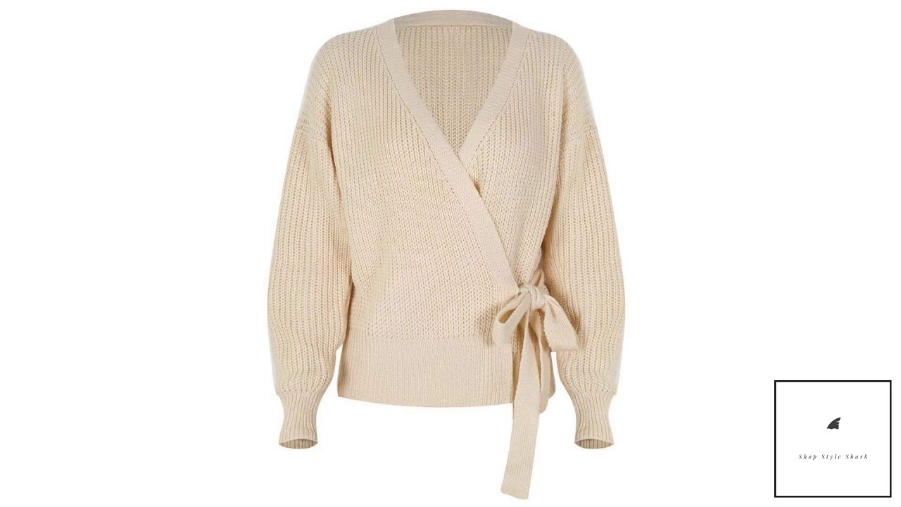 Cream Knit Wrap Sweater - YouTube