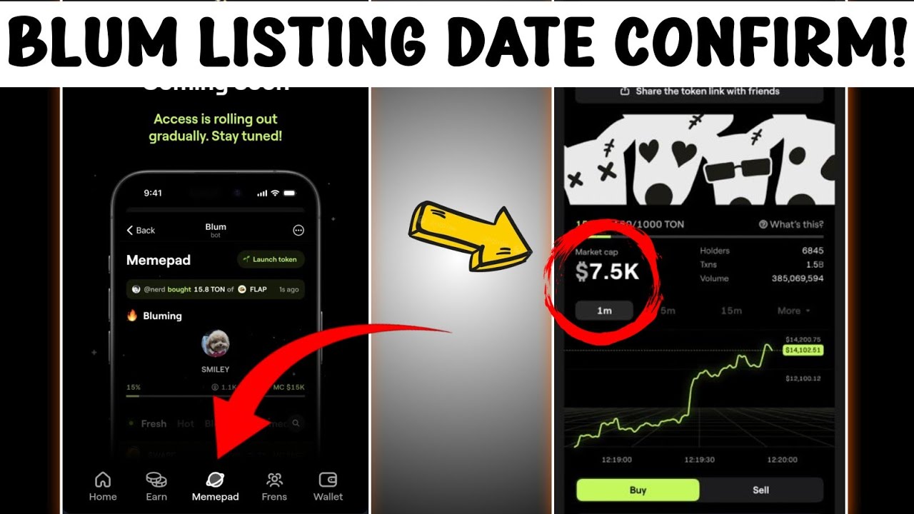 blum memepad reveled & listing date confirm | Blum token price ...