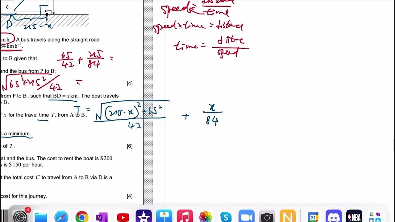 IB Math AA 2021 Nov TZ0 Paper 2 SL Question 7 - differentiation - YouTube