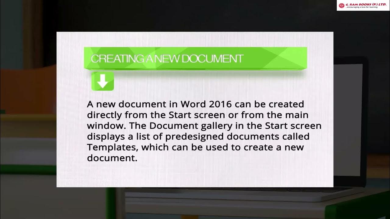 G Ram Books Code & Click Class 3 Chapter 6 Introduction to Word 2016 - YouTube