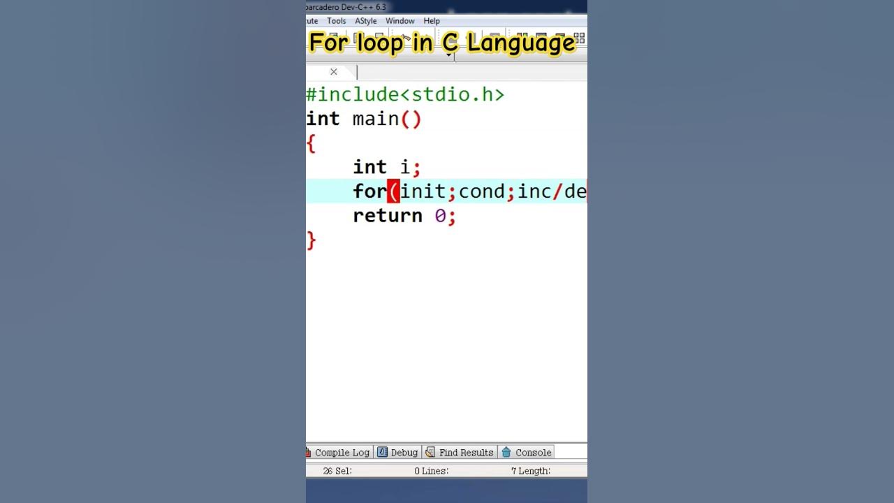 For Loop In C Language Ctutorials Ccoding Clanguageforbeginners Clanguagetutorial Youtube