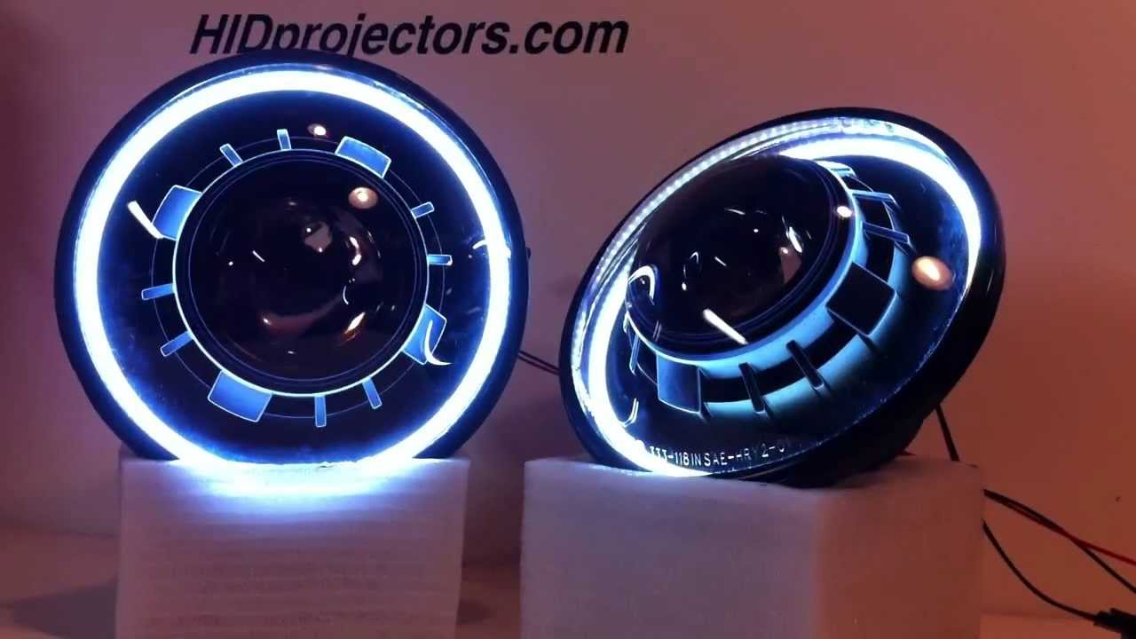 Jeep Wrangler sealed 7 inch projector headlights highbeam low beam ...
