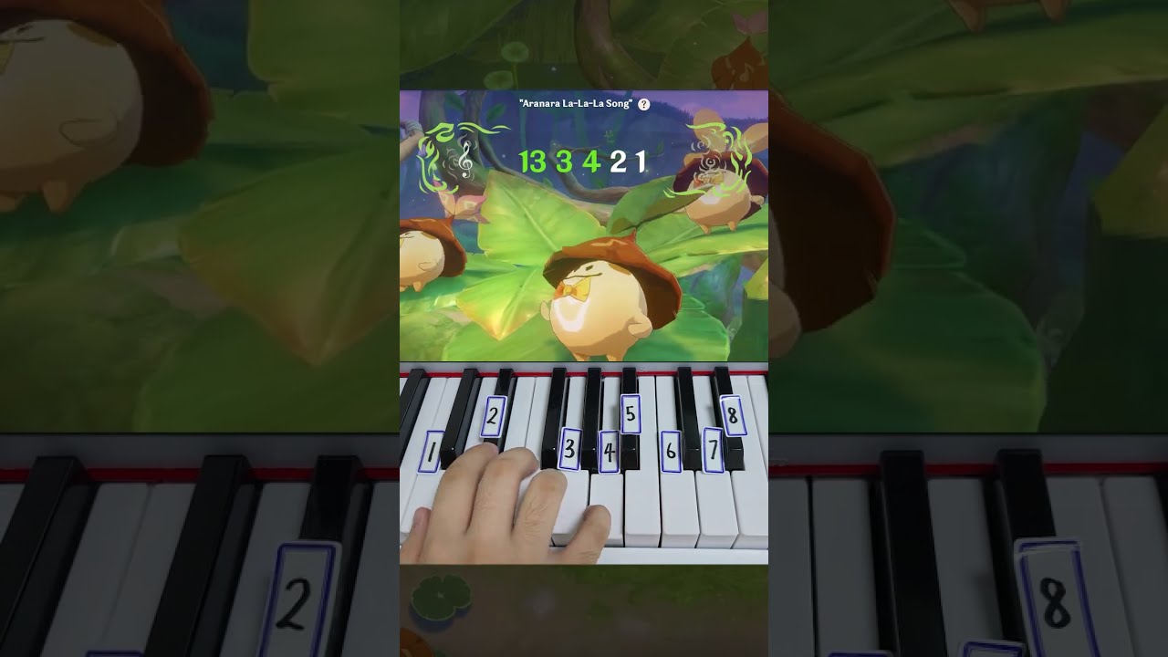 Aranara La-La-La song Easy Piano Tutorial / Genshin Impact, Sumeru OST ...