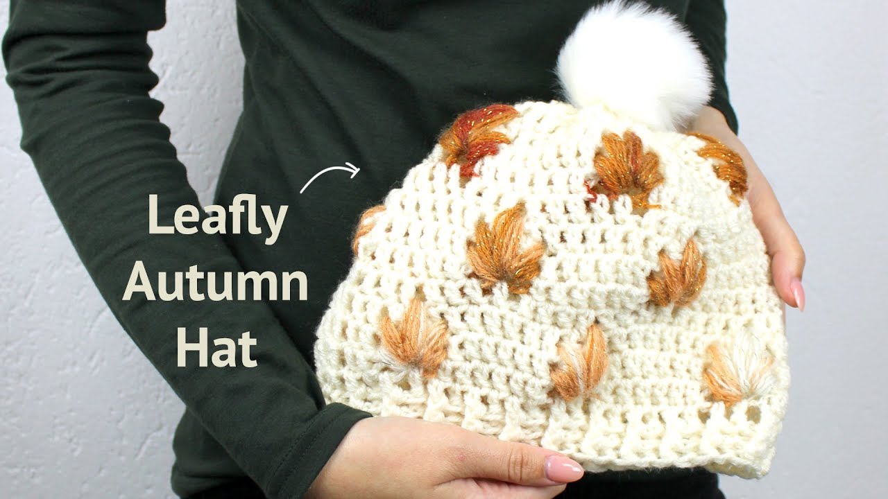 Leafly Autumn Hat - free crochet pattern - YouTube